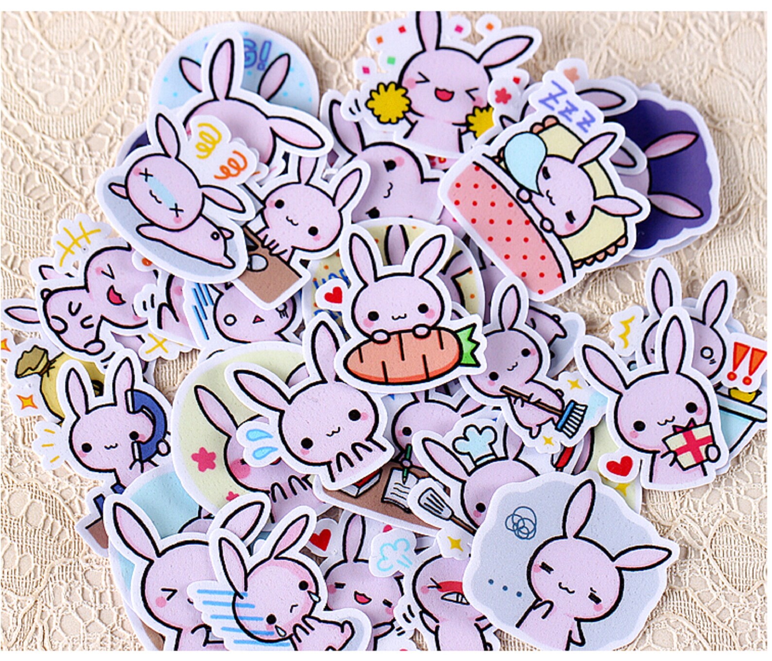 Kawaii Mini Rabbits Stickers - Etsy