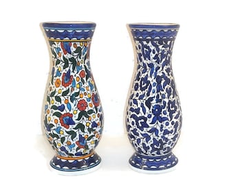 Keffiyeh Ceramic Flower Vase Modern Style | Hand Painted Floral Ceramic ...