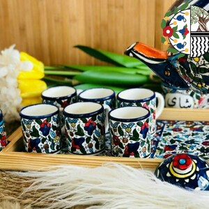 Palestinian Handmade Handpainted Drinkware Ceramic Tea Set | Multi ...