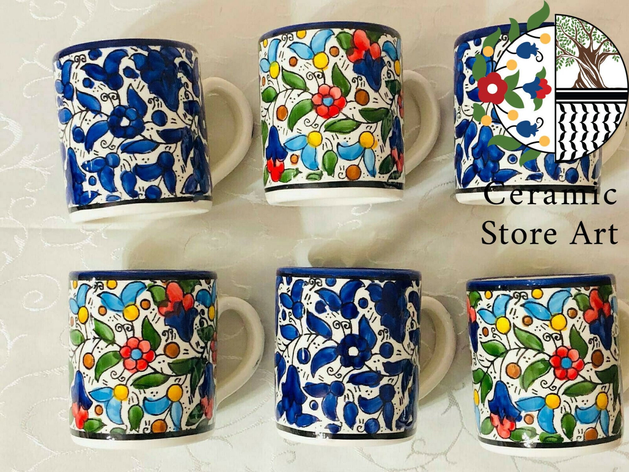 Ceramic Mugs Set Handmade Hand Painted High Quality - Etsy