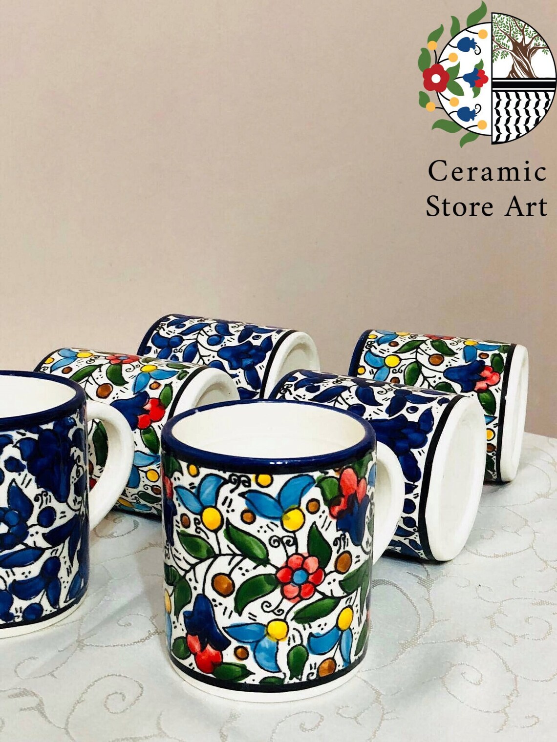 Ceramic Mugs Set Handmade Hand Painted High Quality - Etsy