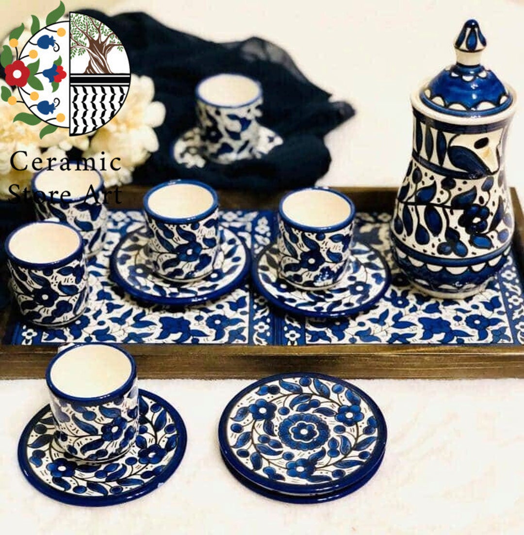 Coffee Serving Set With Tray Drinkware Ceramic Set | Handmade ...