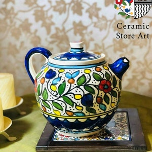 Palestinian Handmade Handpainted Drinkware Ceramic Tea Set | Multi ...