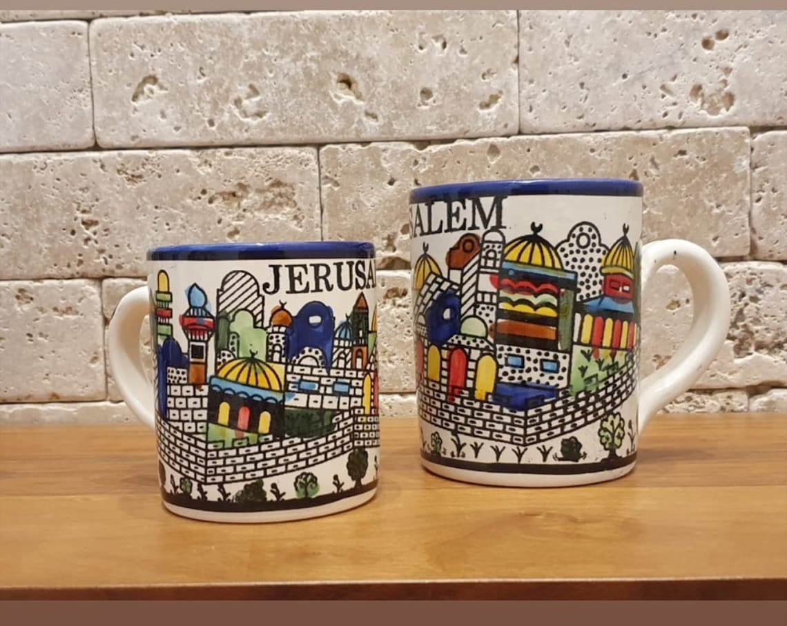 Jerusalem Painted Ceramic Mug Handmade Hand-painted High | Etsy
