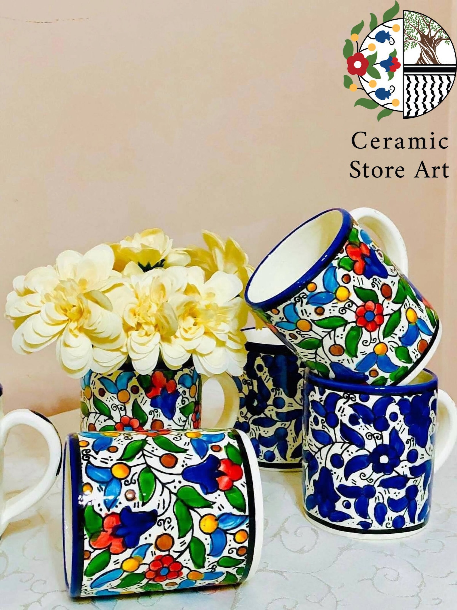 Ceramic Mugs Set Handmade Hand Painted High Quality - Etsy