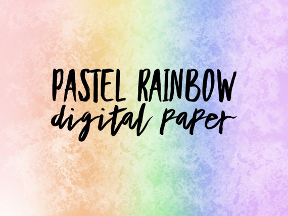Pastel Rainbow Digital Paper - Etsy