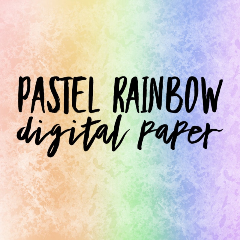 Pastel Rainbow Digital Paper - Etsy