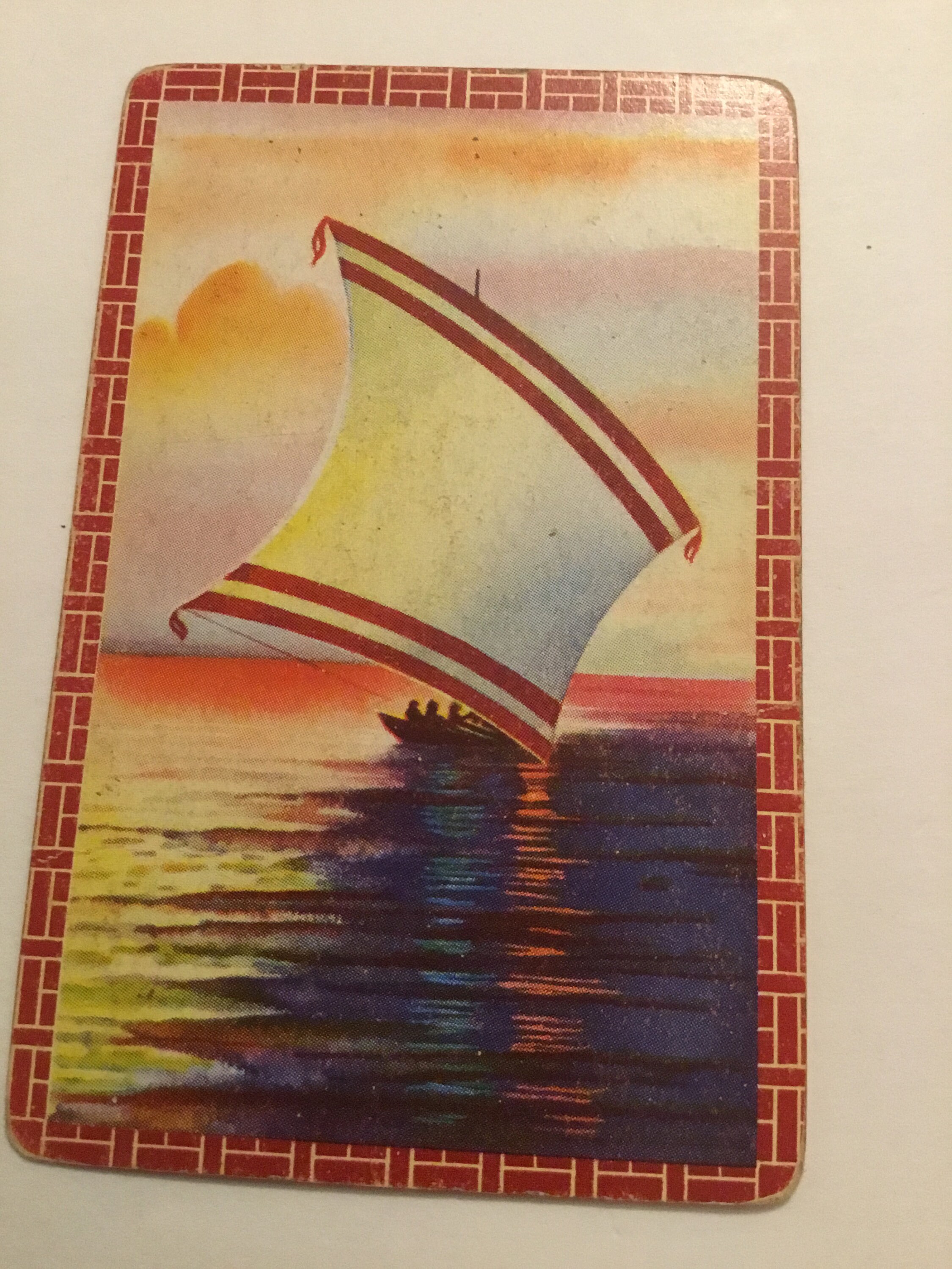 Nos Early vintage playing card sailboat detail graphics and color Lot ...