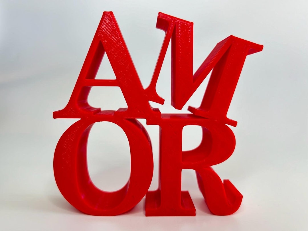 AMOR Sign Sculpture Love spanish Sign Valentine's Gift 3D Printed Sign ...