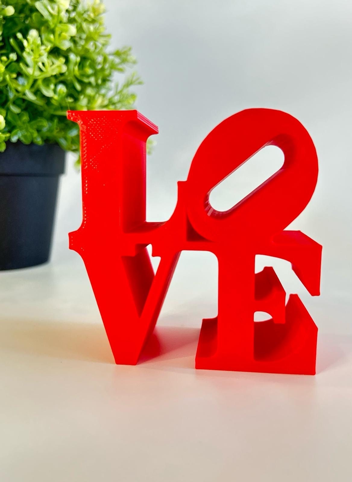 Love Sign Sculpture Valentine's Gift 3D Printed Sign PLA Art Pop Art - Etsy