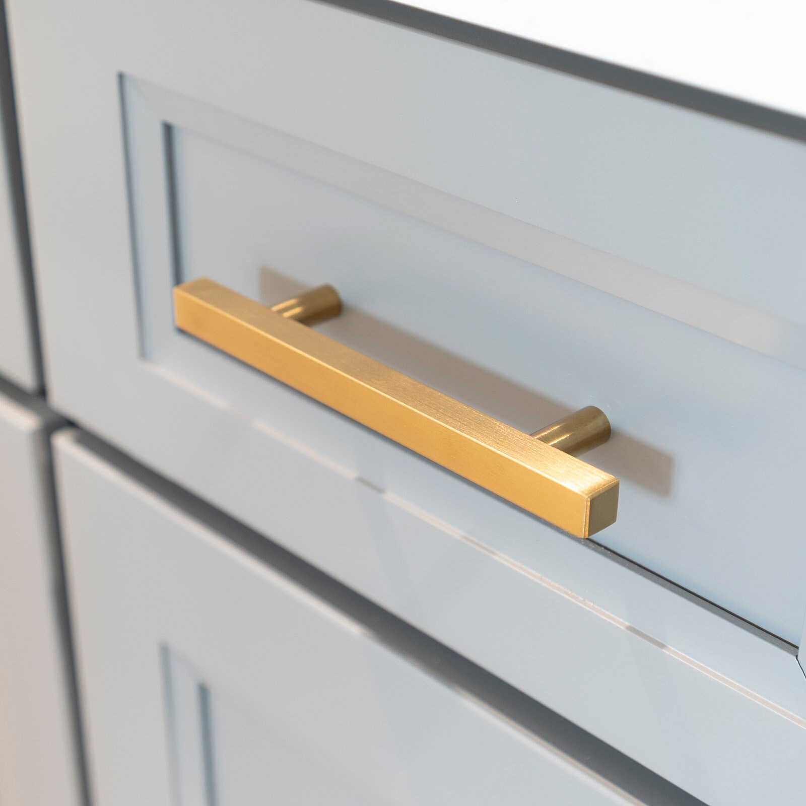 Modket Satin Brass Gold Modern Kitchen Cabinet Handles Pulls - Etsy