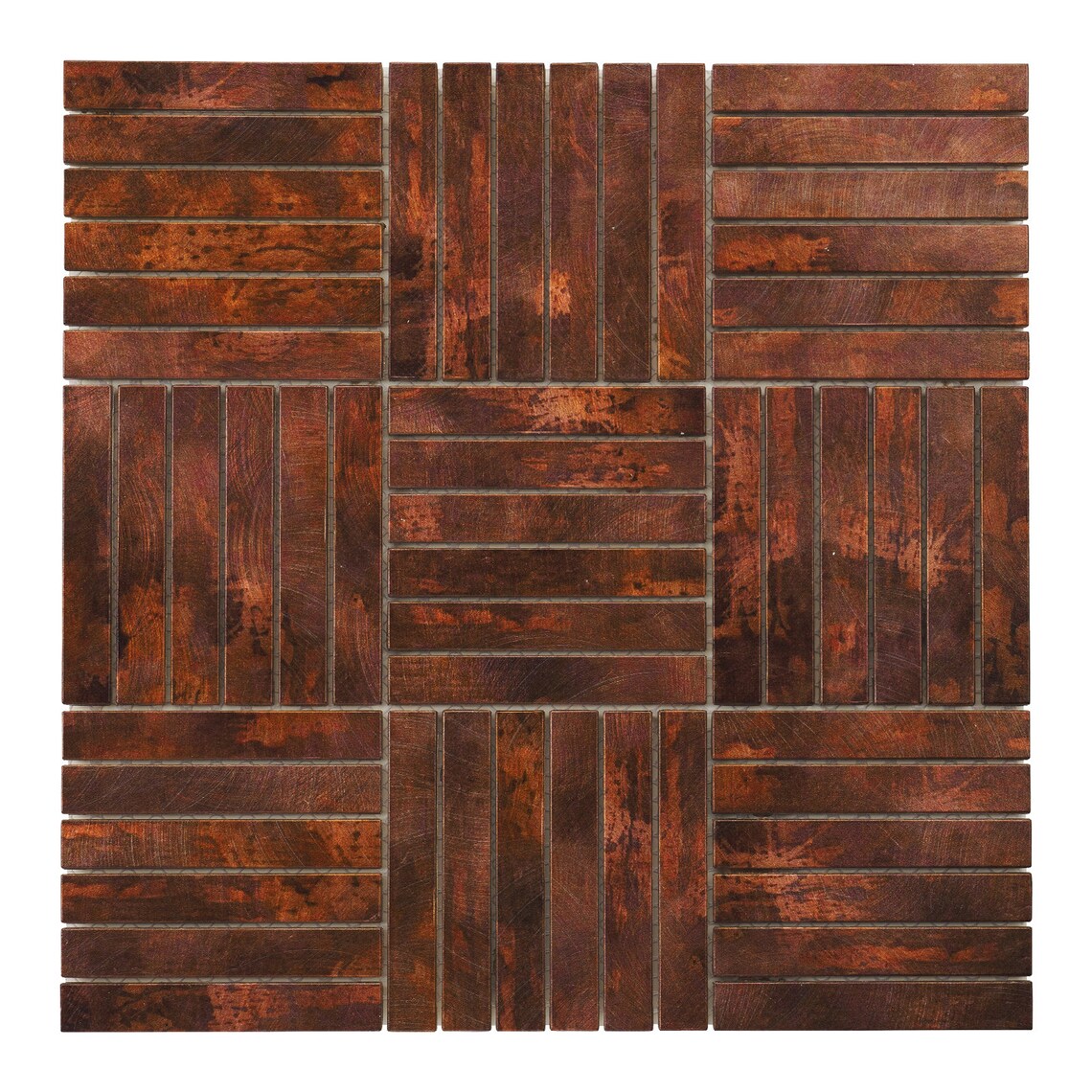 Modket Antique Copper Color Metallic Metal Basketweave Parquet - Etsy