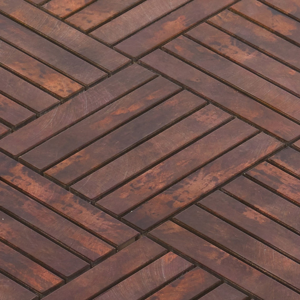 Modket Antique Copper Color Metallic Metal Basketweave Parquet - Etsy
