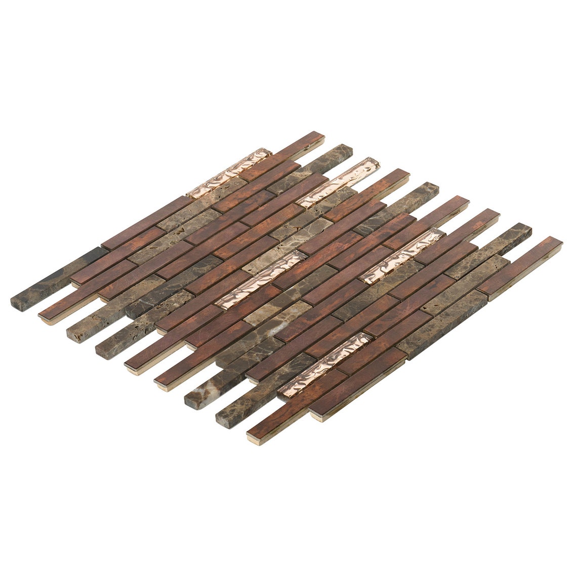 Modket Antique Copper Brown Emperador Metallic Glass Brick - Etsy