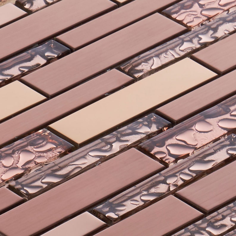 Modket Rose Gold Copper Color Metallic Metal Infused Glass - Etsy