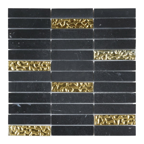 Black and Gold Mosaic Tile - Etsy