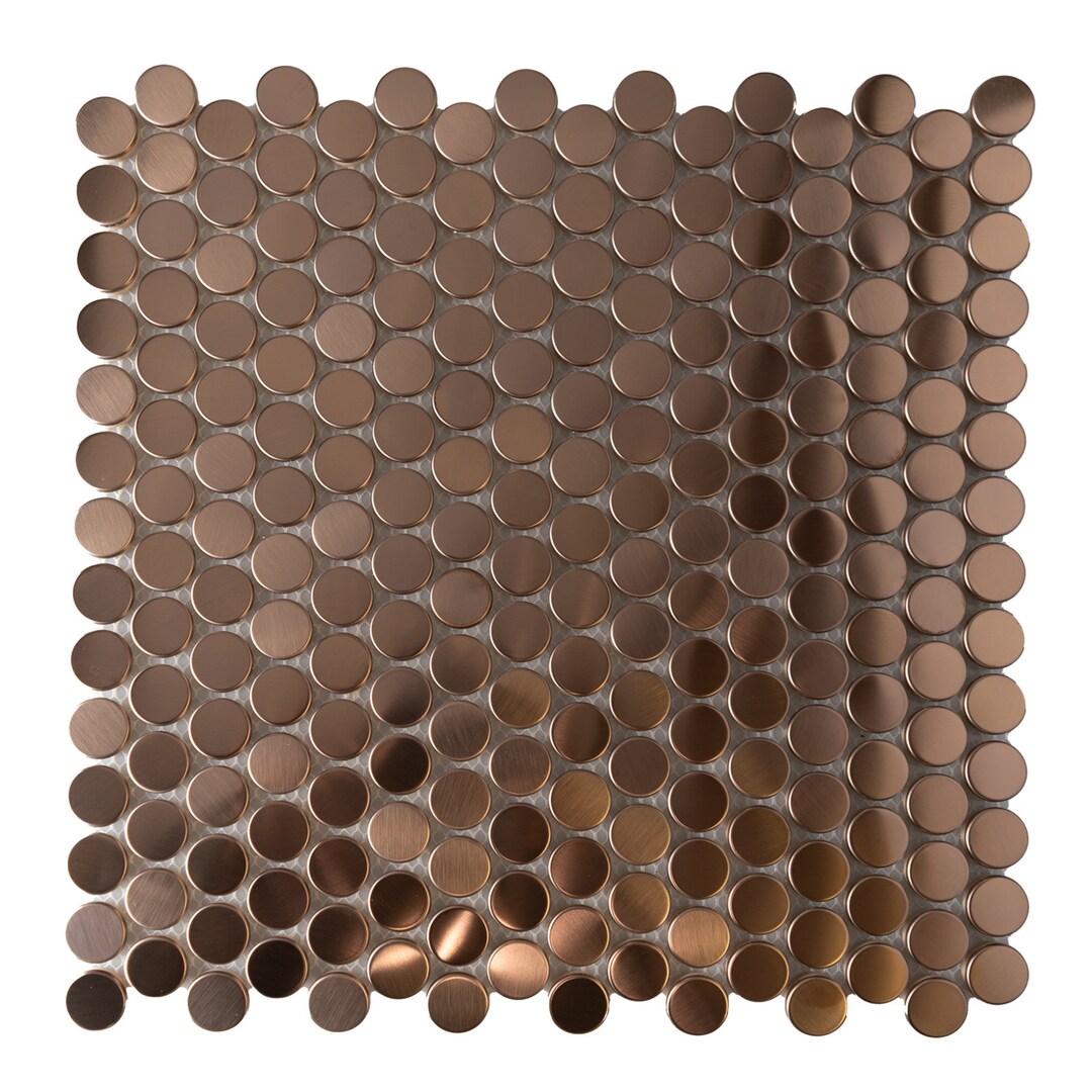 Brushed Rose Gold Penny Round Stainless Steel Mosaic Tile - Etsy