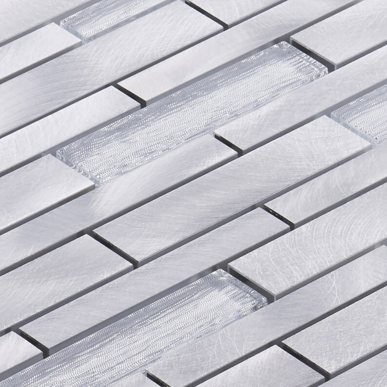 Modket Silver Aluminum Metallic Metal Infused Crystal Glass | Etsy