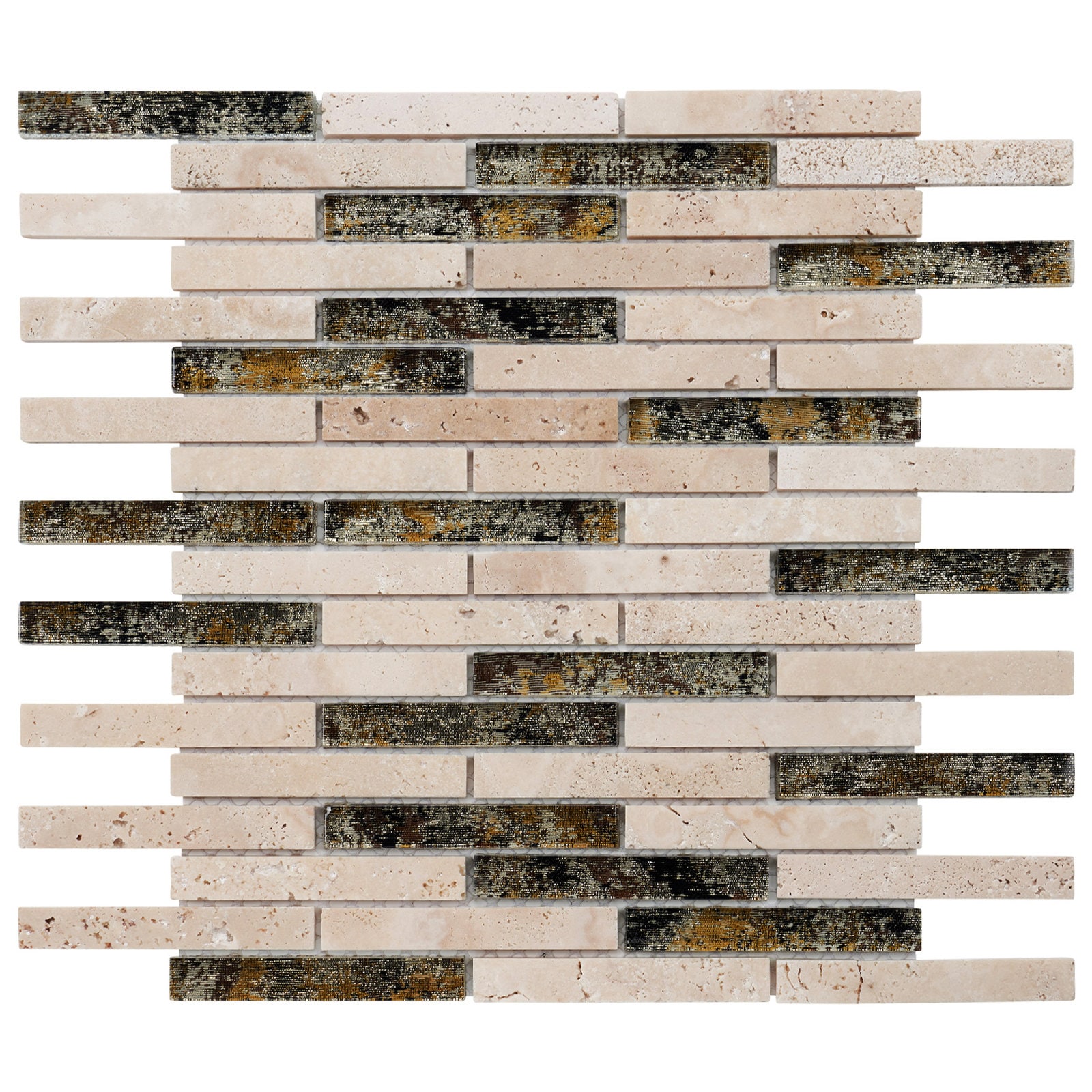 Glass Travertine Tile Backsplash