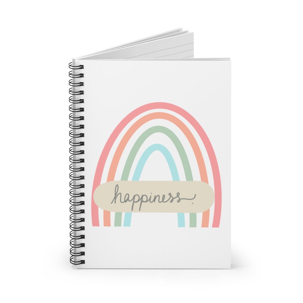 Rainbow Happiness Spiral Notebook Lined / Cute to Do List - Etsy