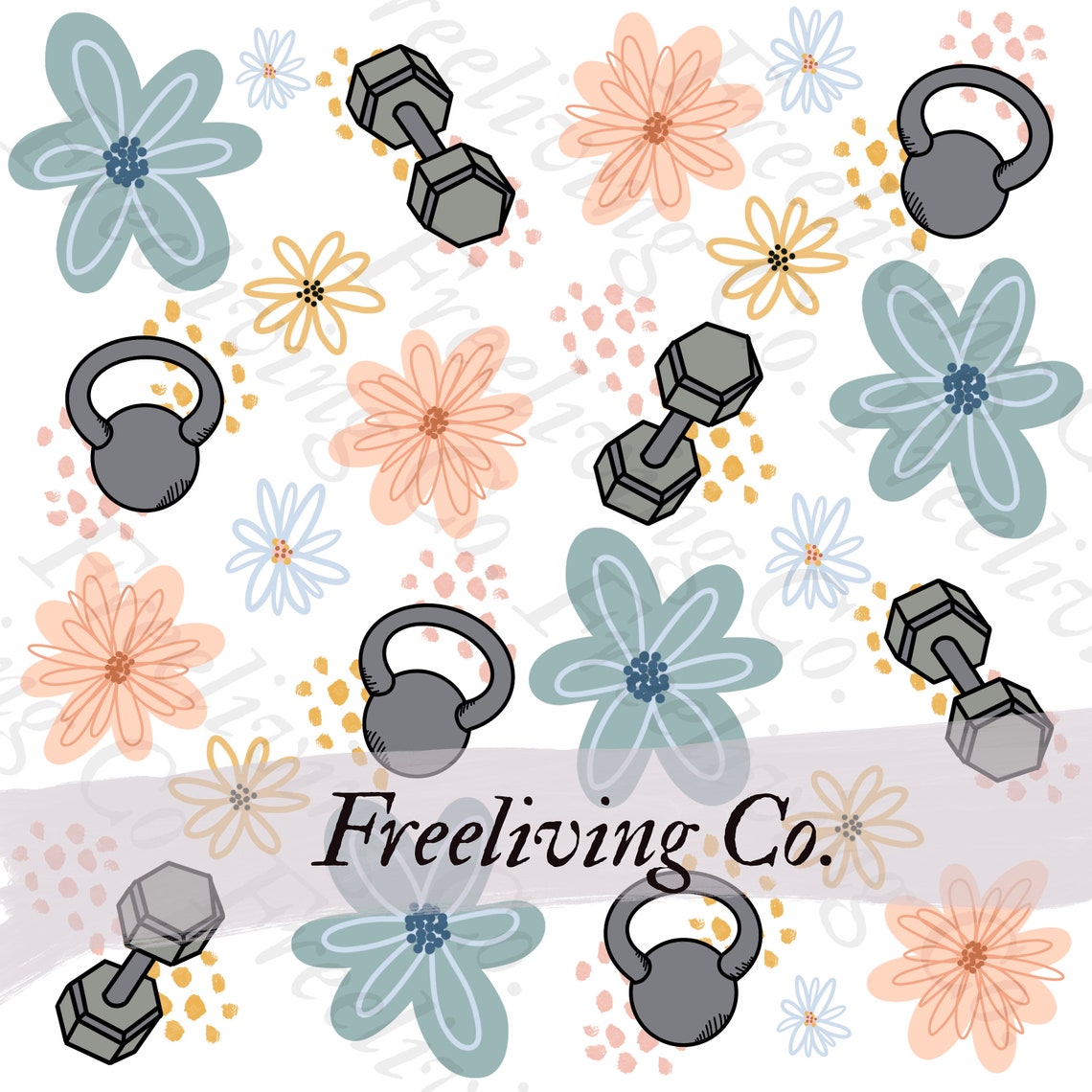 Gym Fitness Workout Floral Seamless Pattern / Fabric Design - Etsy