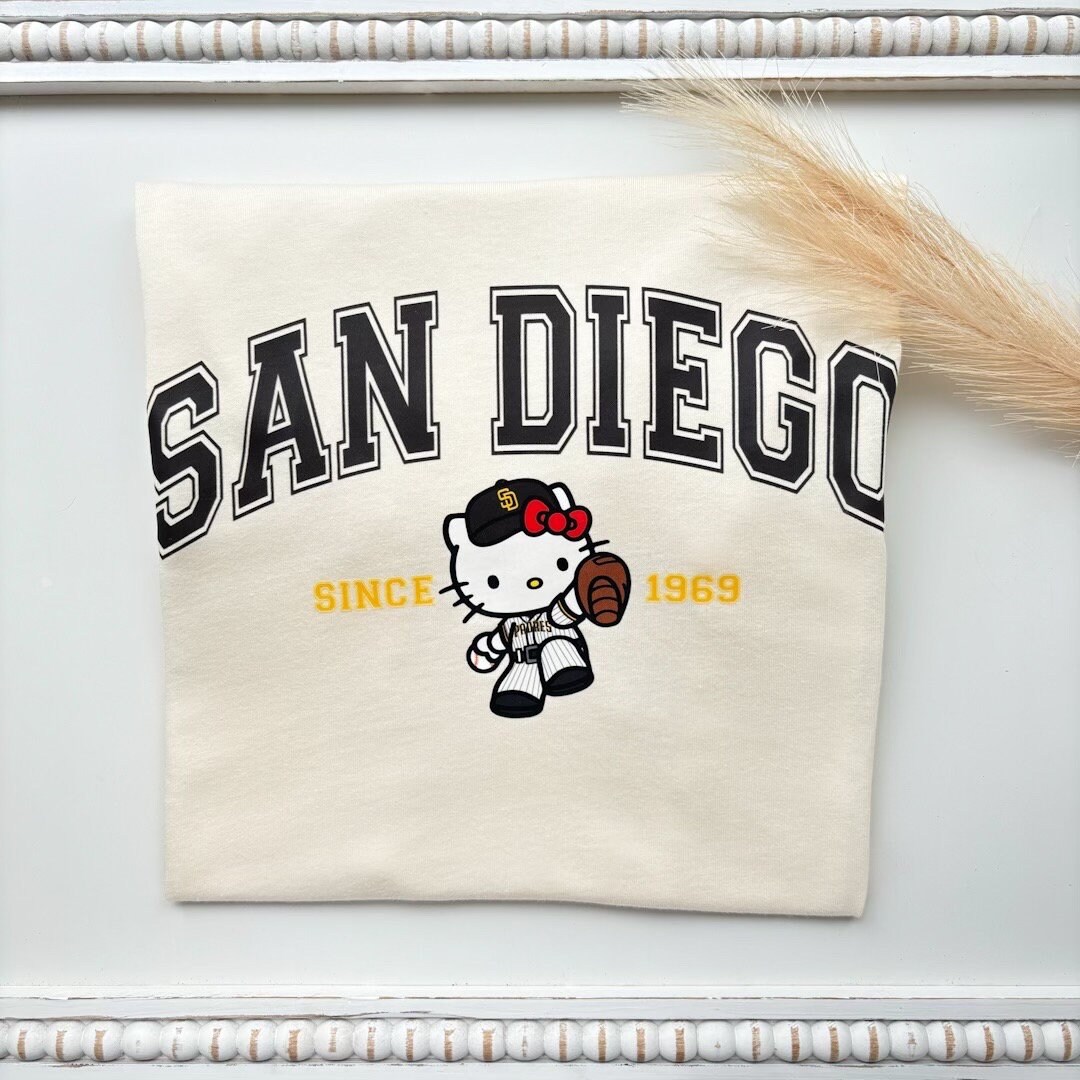 Hello Kitty, Hello Kitty Tshirt, Padres, San Diego Padres, Baseball ...