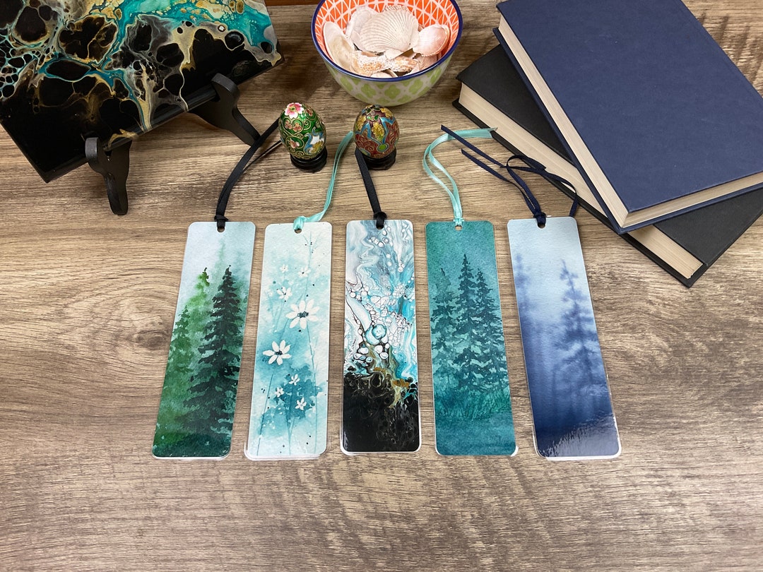 Art Print Bookmarks Laminated Bookmark Watercolor and - Etsy