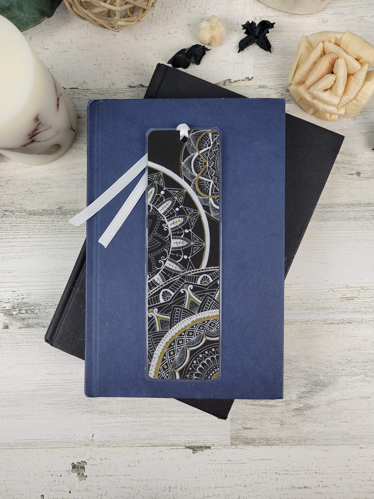 Handmade Mandala Bookmarks, Laminated Bookmark, Watercolor and Ink ...