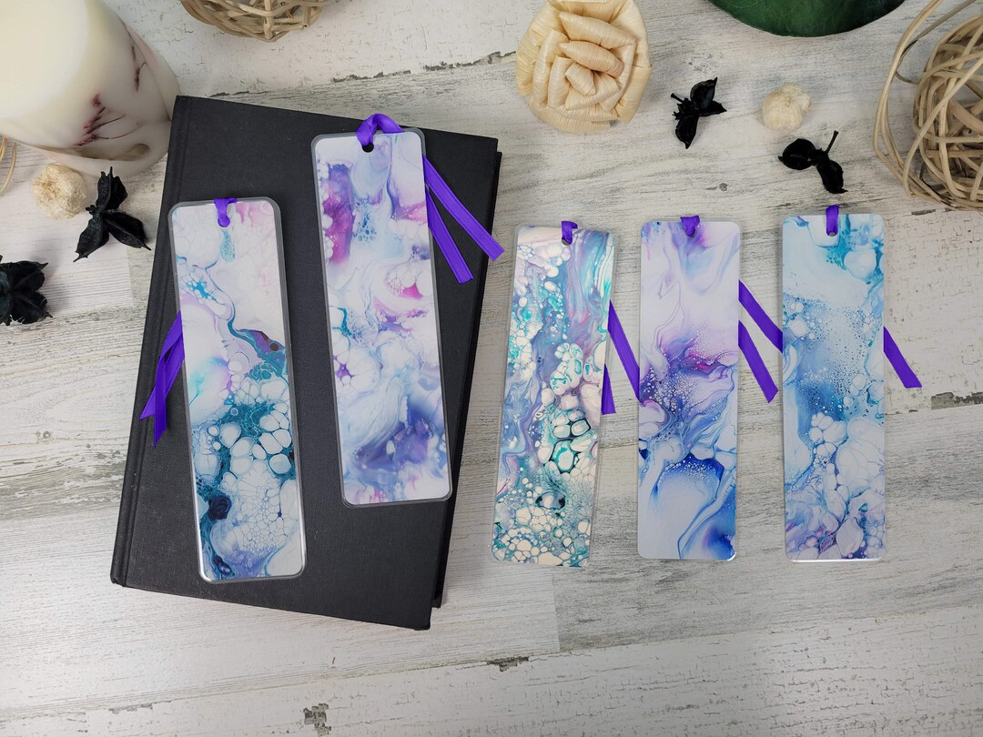 Laminated Bookmarks | Acrylic Art Print Bookmark | Abstract Fluid Art ...