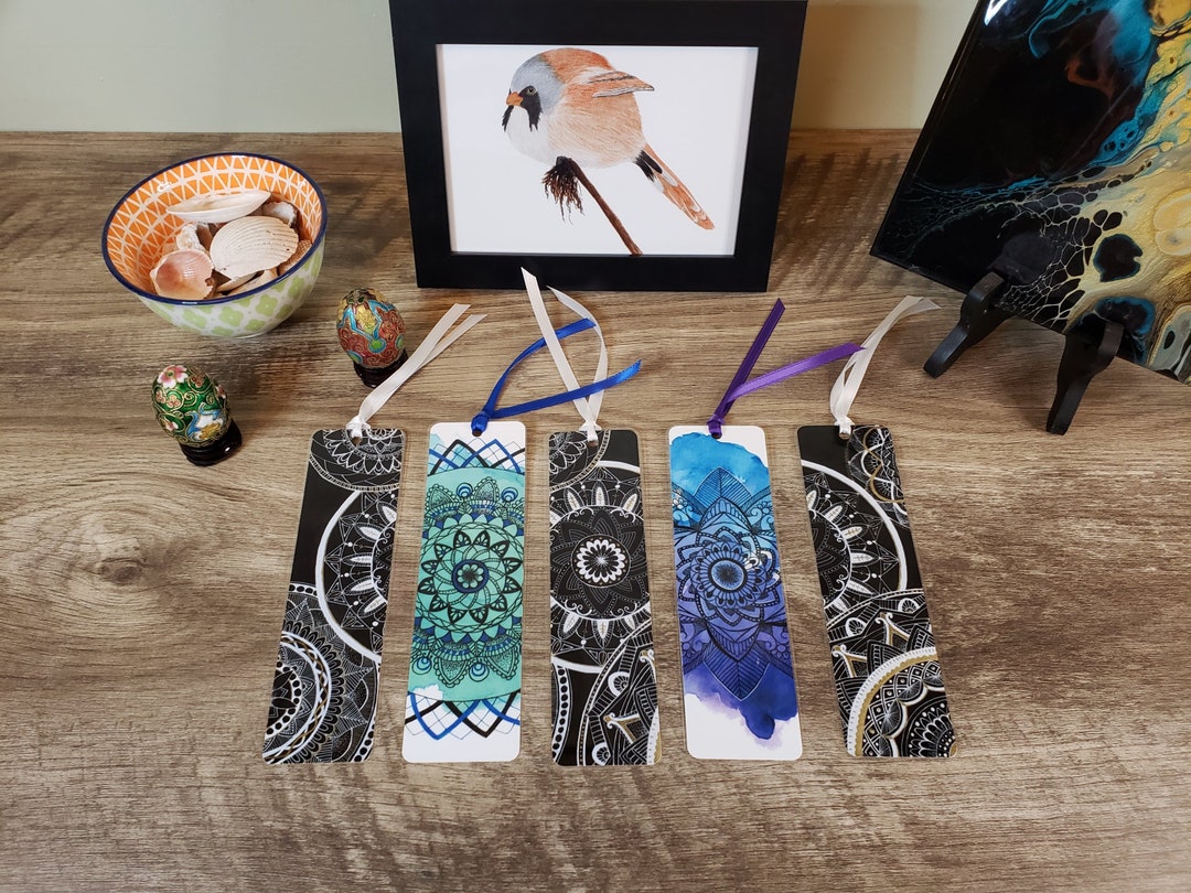 Handmade Mandala Bookmarks Laminated Bookmark Watercolor and - Etsy