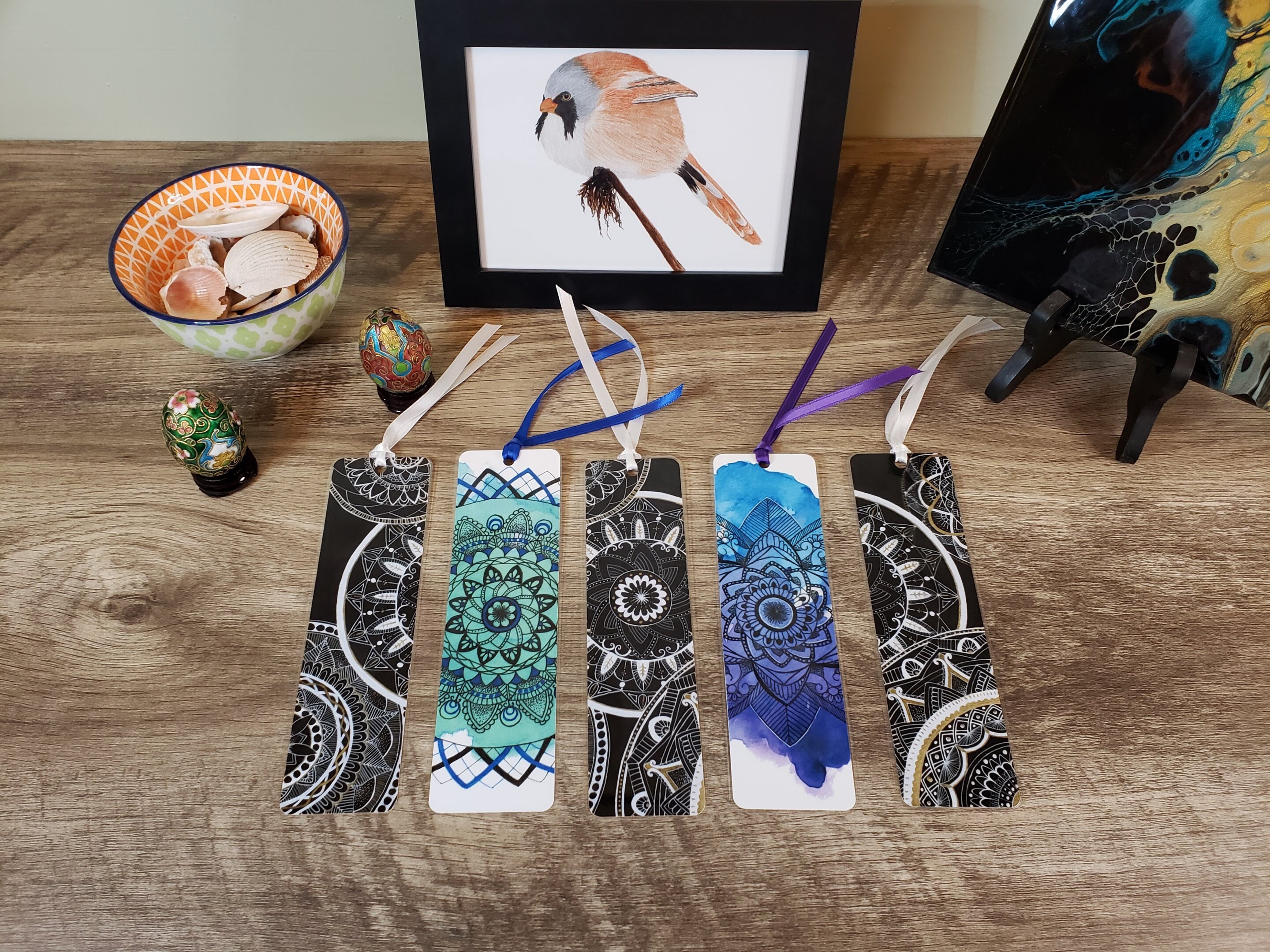 Handmade Mandala Bookmarks Laminated Bookmark Watercolor and - Etsy