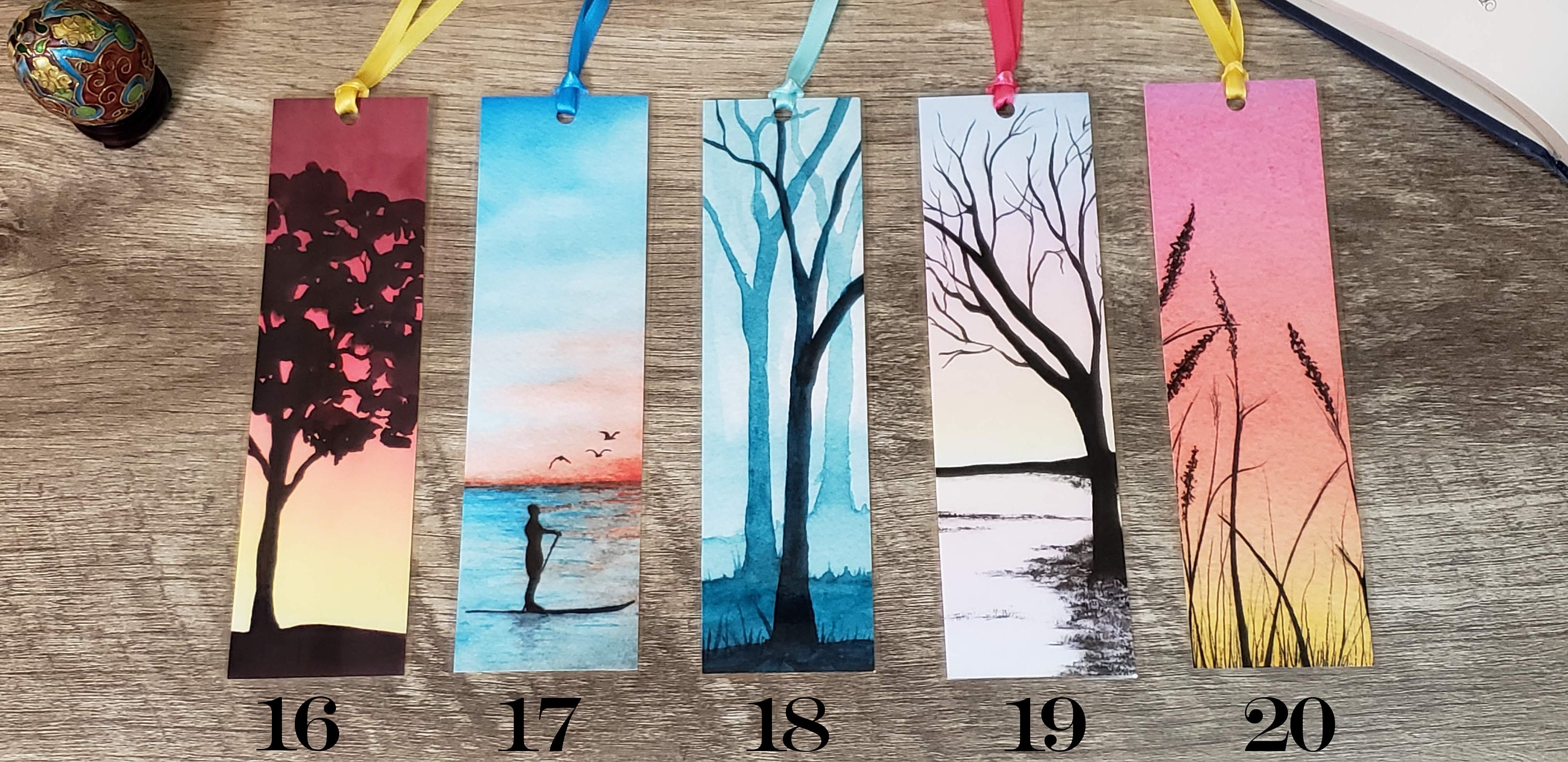 Artistic Bookmarks Set 4 Large Selection Watercolor Painting | Etsy