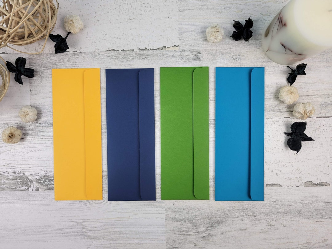 Handmade 3x8" Cardstock Envelopes: Self Adhesive, Multiple Colors - Etsy