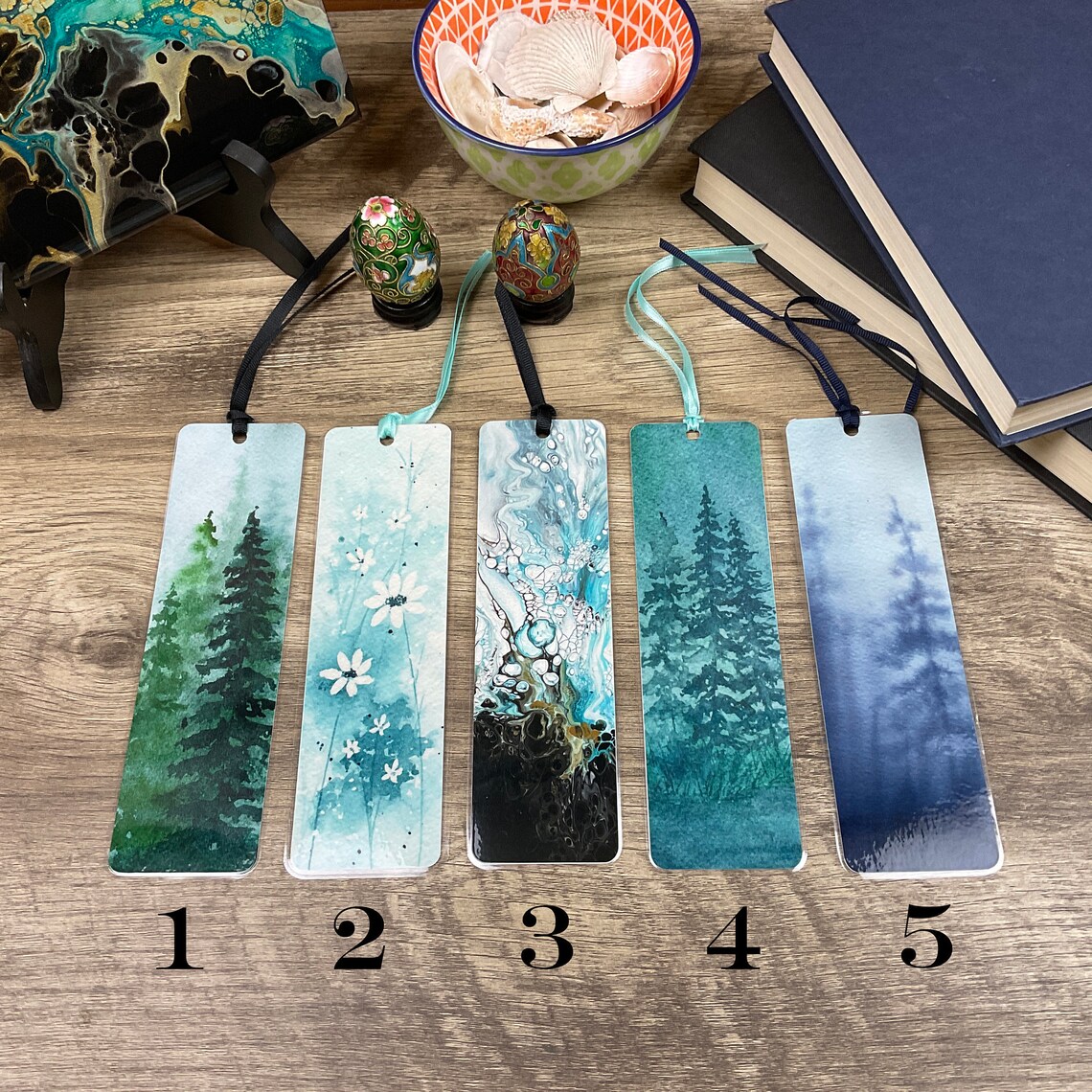 Art Print Bookmarks Laminated Bookmark Watercolor and | Etsy