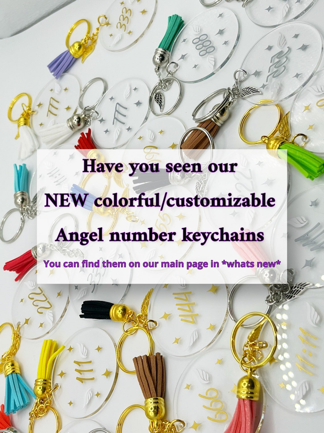 Angel Number Keychains - Etsy