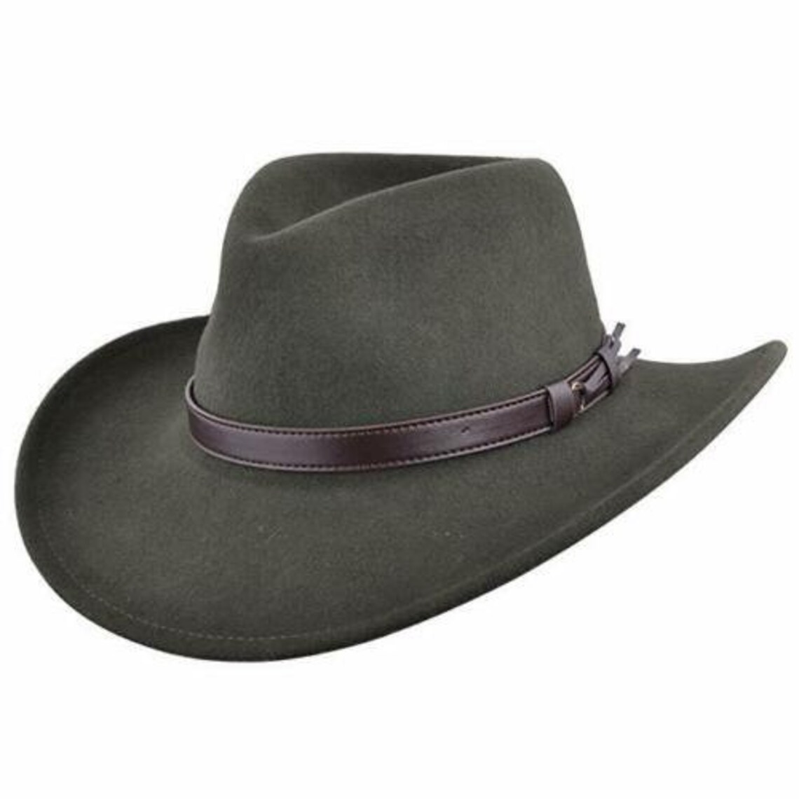 Crushable Wool Cowboy Hat Western Style Outback Fedora Hat - Etsy UK