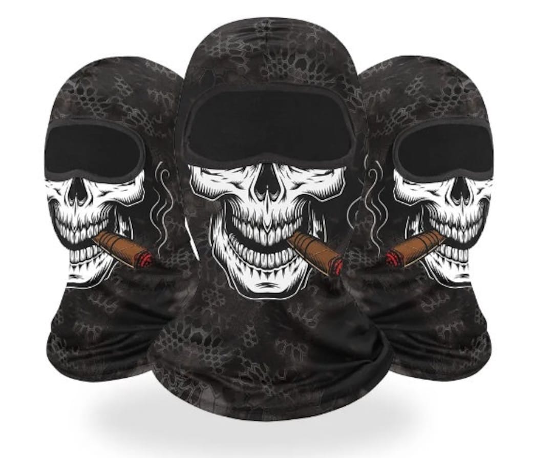 Ghost Skeleton Balaclava Motorcycle Motorbike Helmet Halloween Neck ...