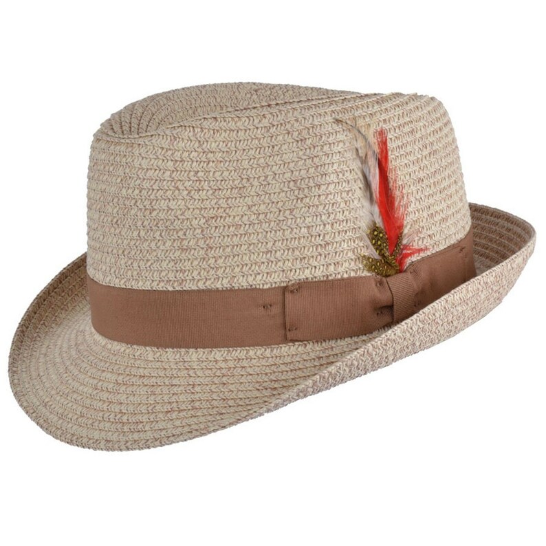 Unisex Straw Crushable Foldable Summer Trilby Hat With - Etsy