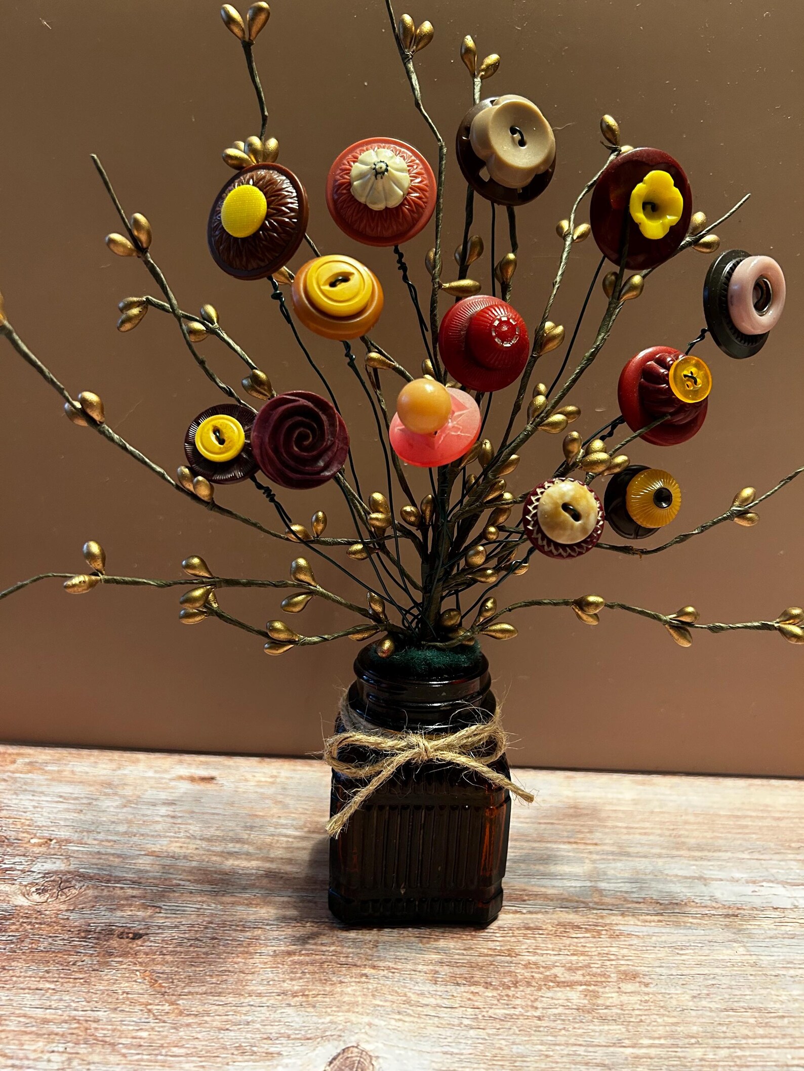 Cozy Blooms Button Bouquet (medium Sized) - Etsy