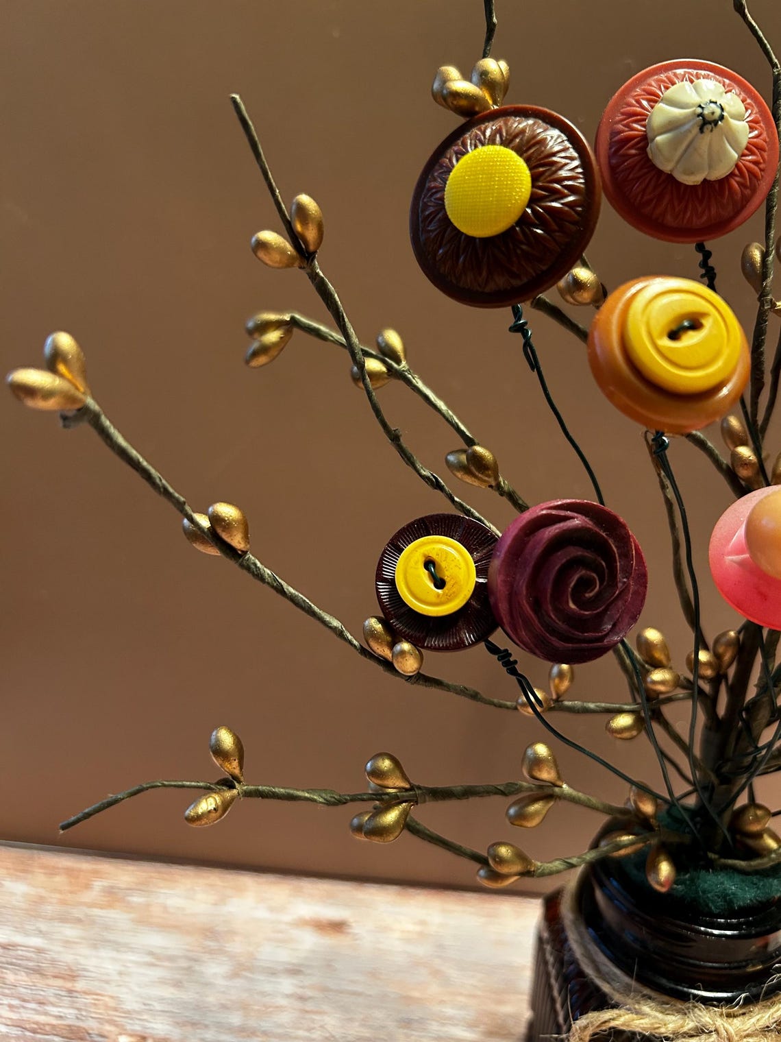 Cozy Blooms Button Bouquet (medium Sized) - Etsy
