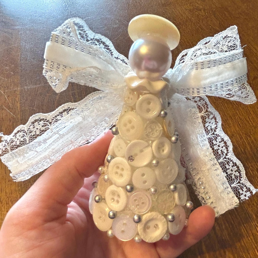 Button Angel Table Ornament - Etsy