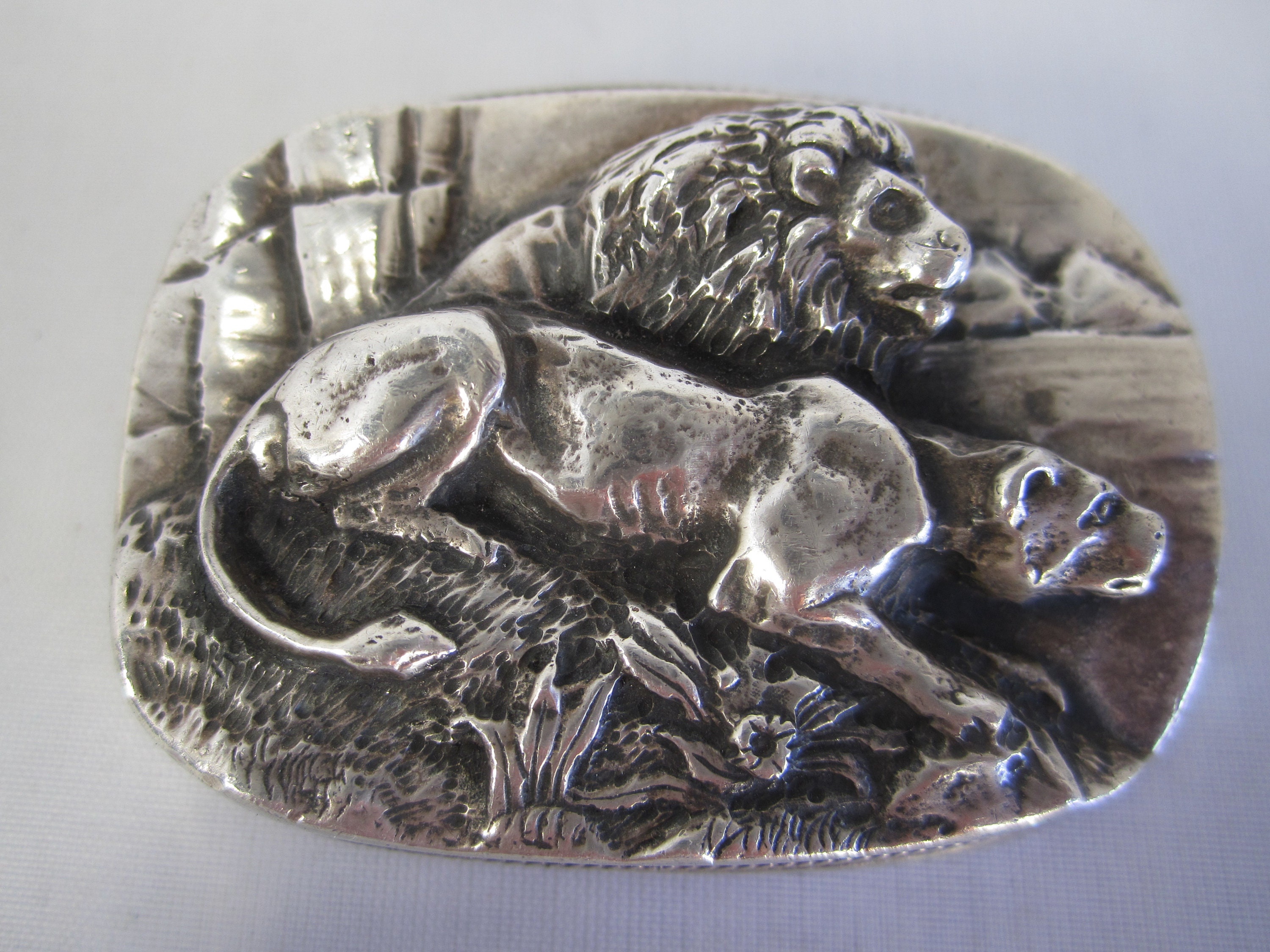 Rare Henryk Winograd Fine Silver Judaica Lion and Lioness Pin Pendant ...