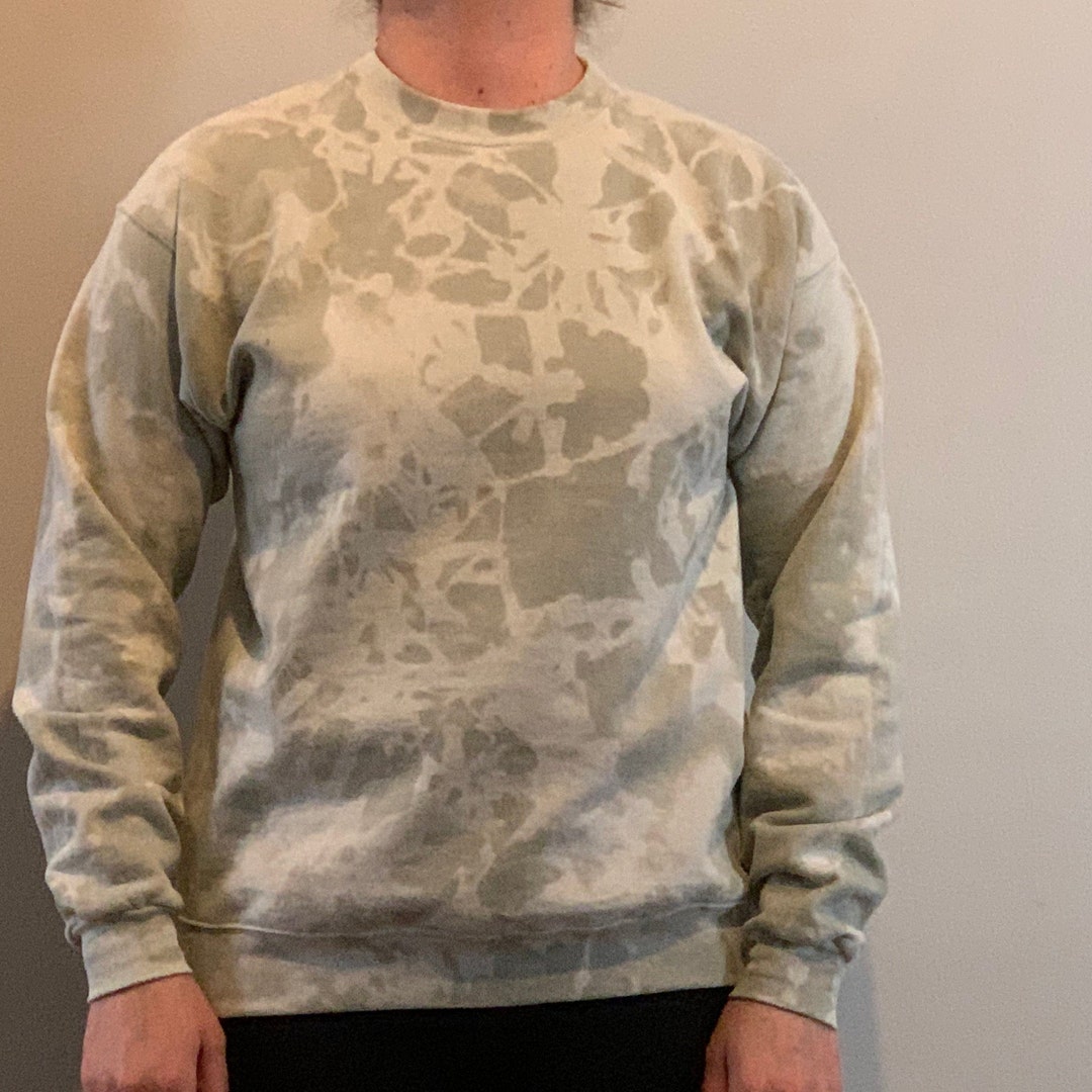 Stonewashed Green Reverse Tie Dye Crewneck Sweatshirt - Etsy