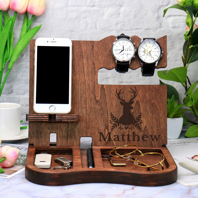 Docking Station Wood Craft Storage Iphone Docking Station Gift - Etsy
