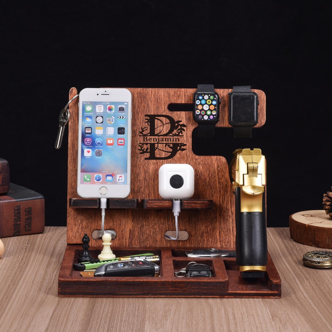 Night Stand Organizer, Cell Phone Dock Mens Dock Men's Gifts ...