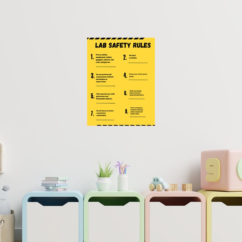 Lab Safety Poster, Chemistry Lab Poster, Classroom Safety Poster ...