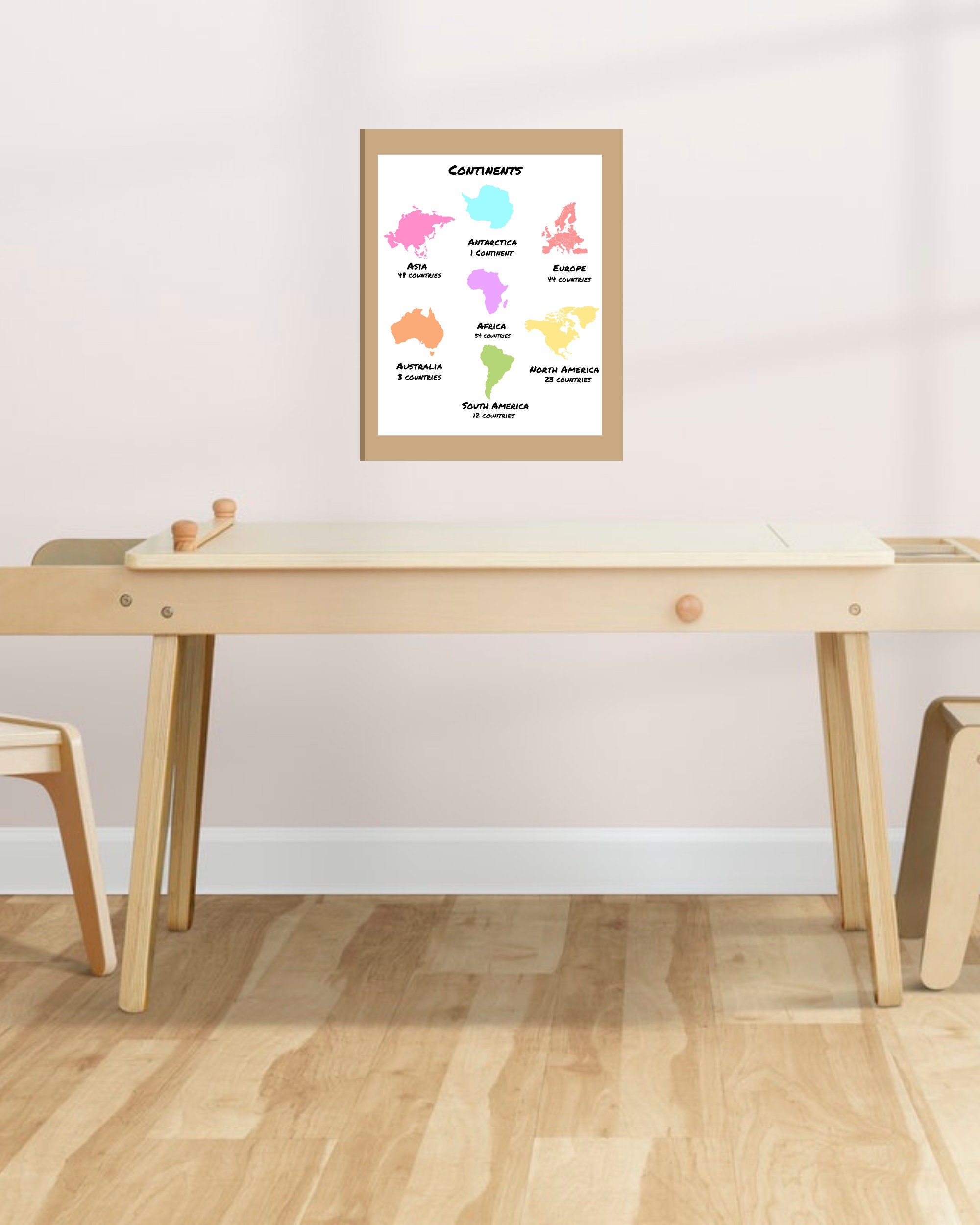 Continents Geography Poster,educational Print, Printable Wall Art ...