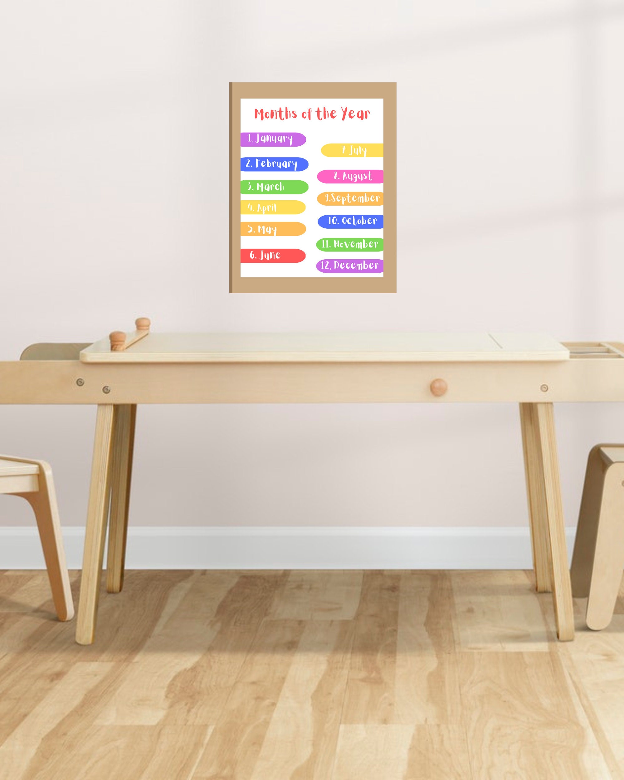Months of the Year Poster, Educational Print, Printable, Montessori ...