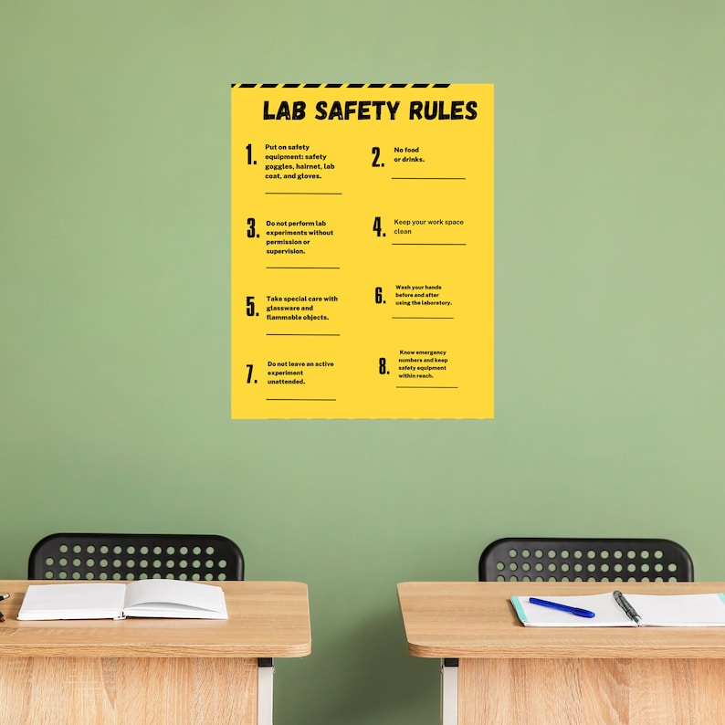 Lab Safety Poster, Chemistry Lab Poster, Classroom Safety Poster ...