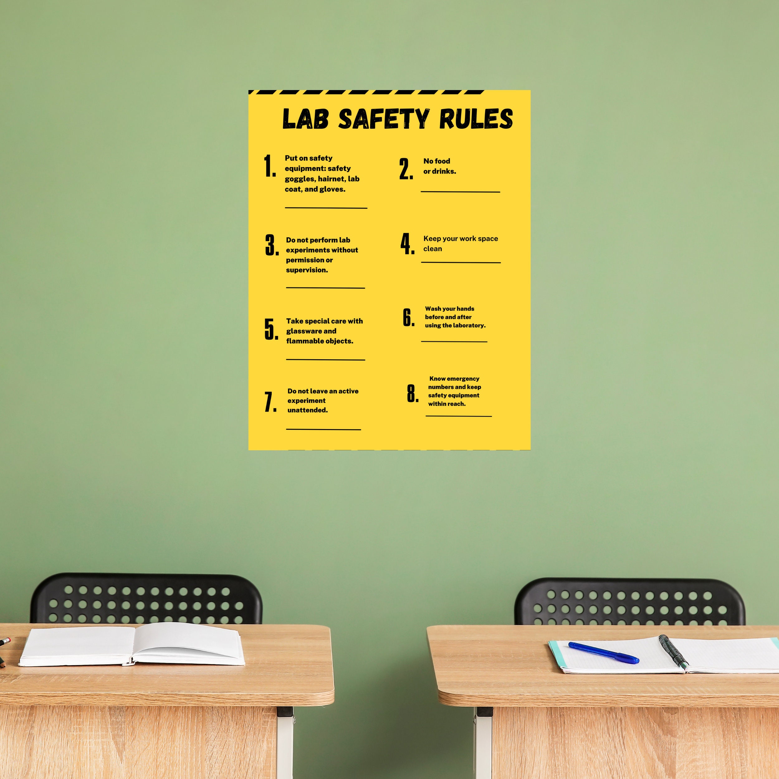 Lab Safety Poster, Chemistry Lab Poster, Classroom Safety Poster ...